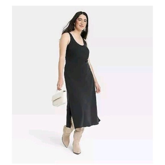 Universal Thread | Dresses | Womens Midi Slip Dress Ebony Black ...